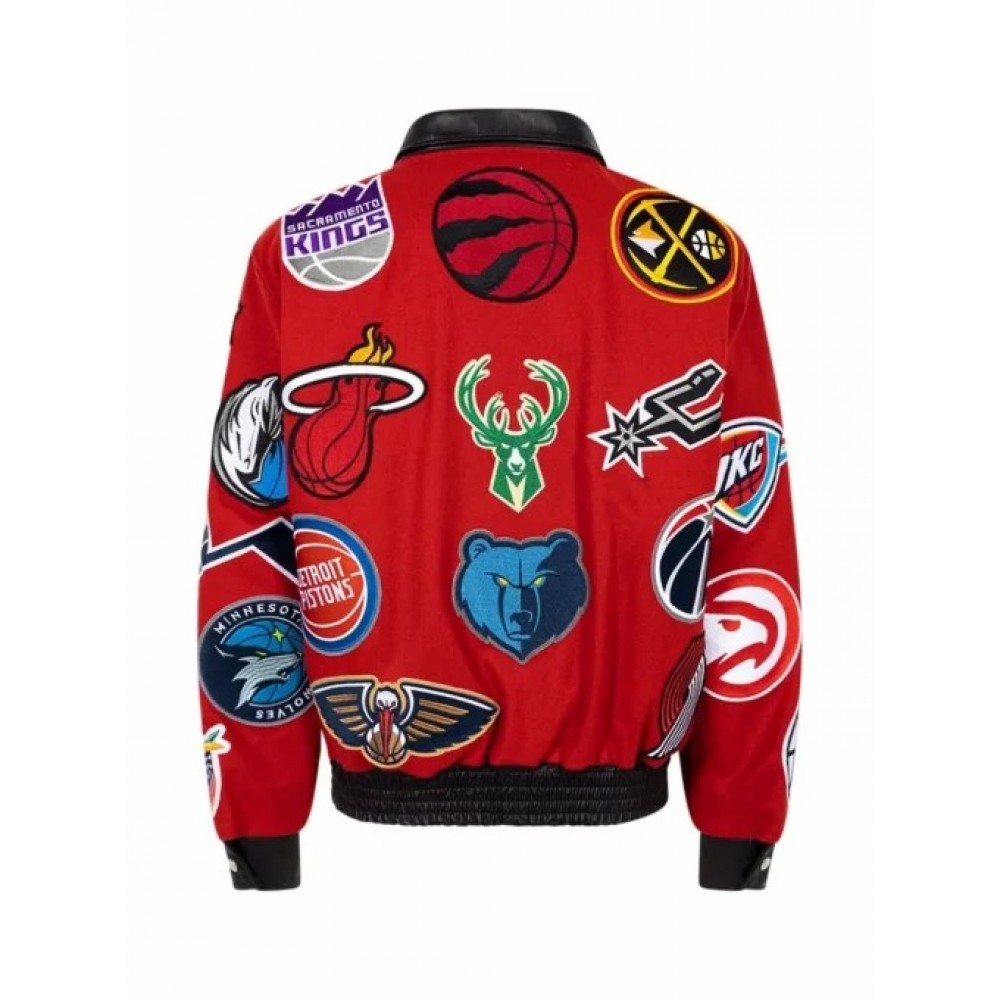 Jeff Hamilton Collage Bomber Red Jacket | AmericaSuits
