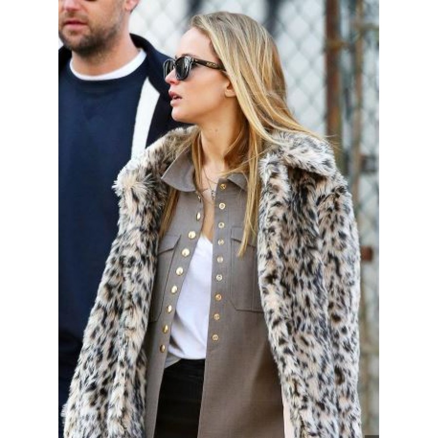 Jennifer Lawrence Faux Fur Jacket | AmericaSuits