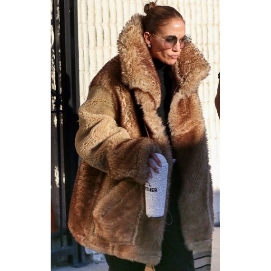 Jennifer Lopez Brown Fur Jacket | AmericaSuits