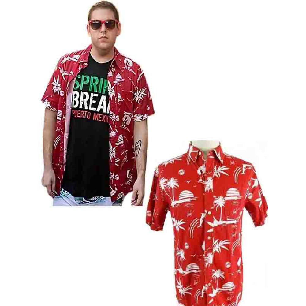 Bold Streetwear Energy | Jonah Hill Jump Street Crimson Button-Up