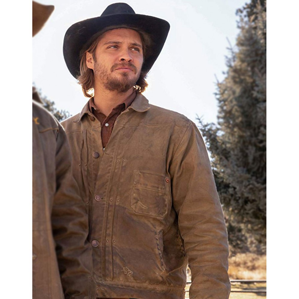 Kayce Dutton Yellowstone Brown Jacket | Luke Grimes Leather Jacket ...