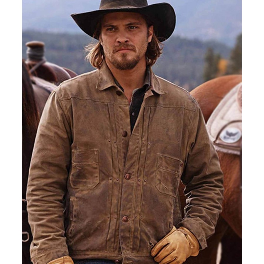 Kayce Dutton Yellowstone Brown Jacket | Luke Grimes Leather Jacket ...