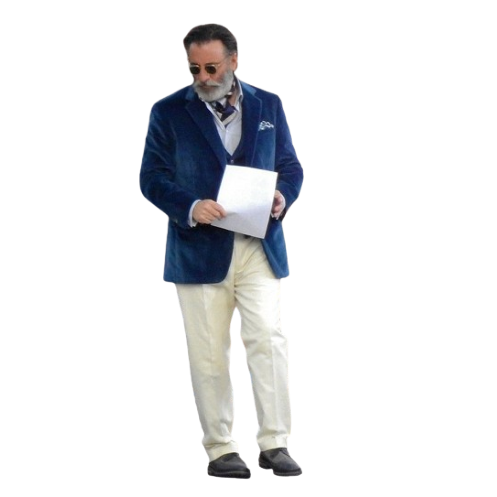 Landman Andy Garcia Blue Velvet Coat