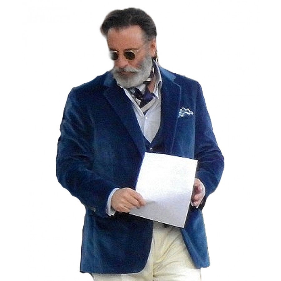 Landman Andy Garcia Blue Velvet Coat