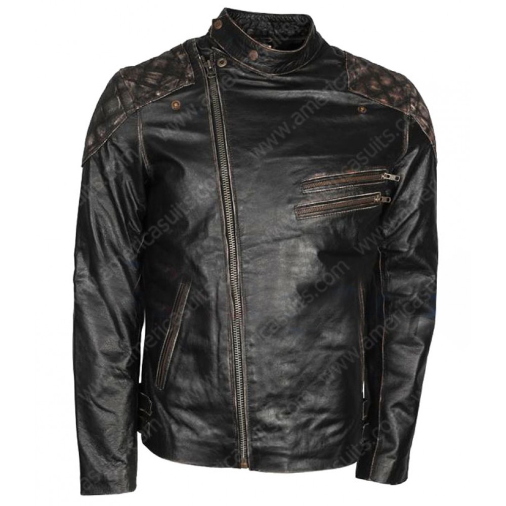 Leather Jacket Men in Skull Design