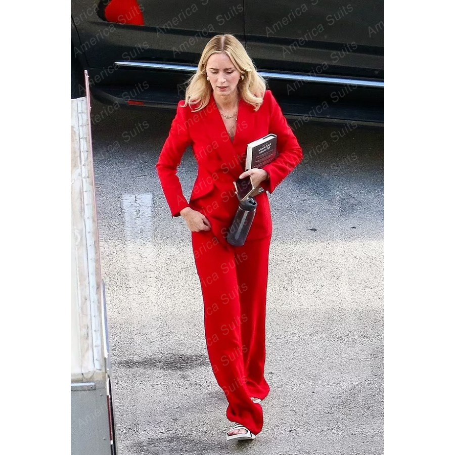 Liza Drake Pain Hustlers 2023 Red Trouser Blazer | 10% OFF