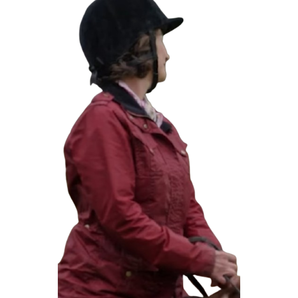 Love of the Irish 2025 Moira Kelly Maroon Parka Jacket | America Suits