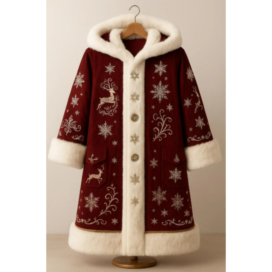 Luxury Silver Embroidery Santa Claus Coat | America Suits