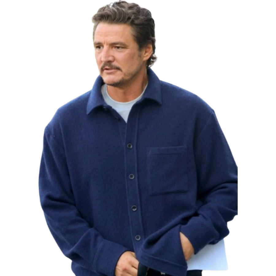Materialists Pedro Pascal Blue Jacket | Materialists Outfit | America Suits