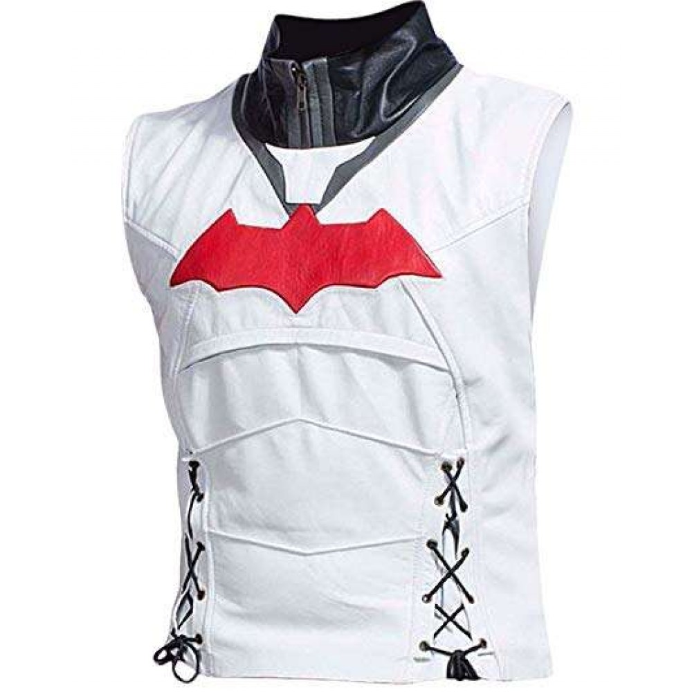 Men’s Bat Red Hood Leather Jacket | Red Hood Jacket