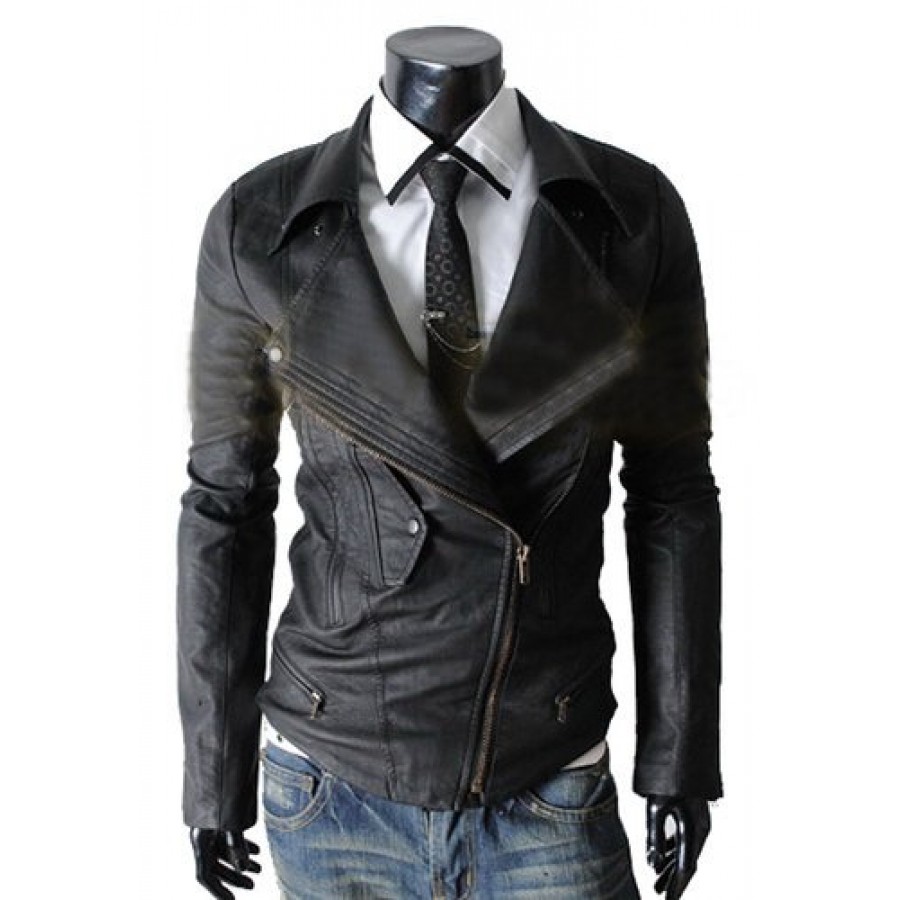 Biker Multi Pocket Leather Jacket For Men | America Suits