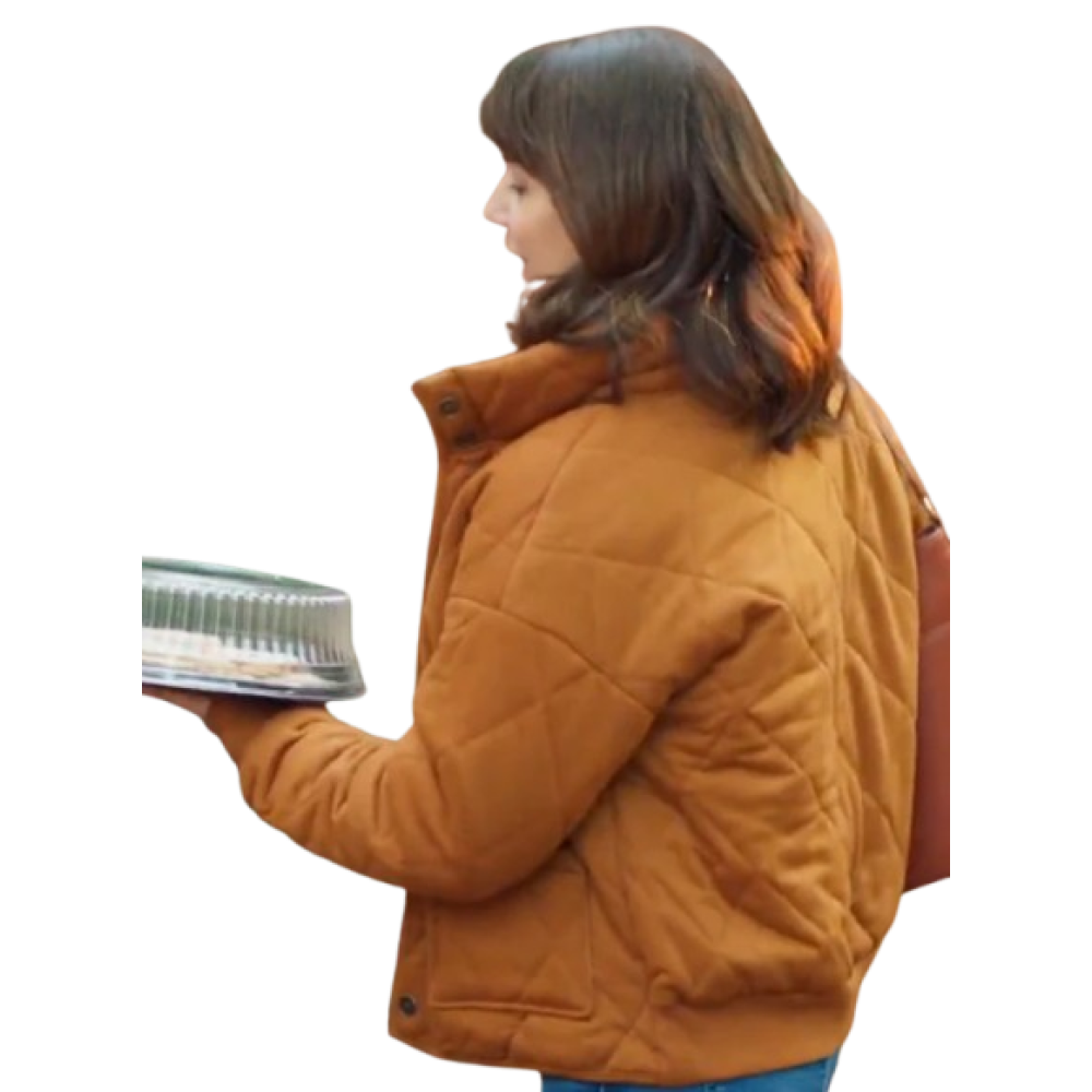 Michelle Morgan Jingle Bell Love Brown Puffer Jacket | America Suits