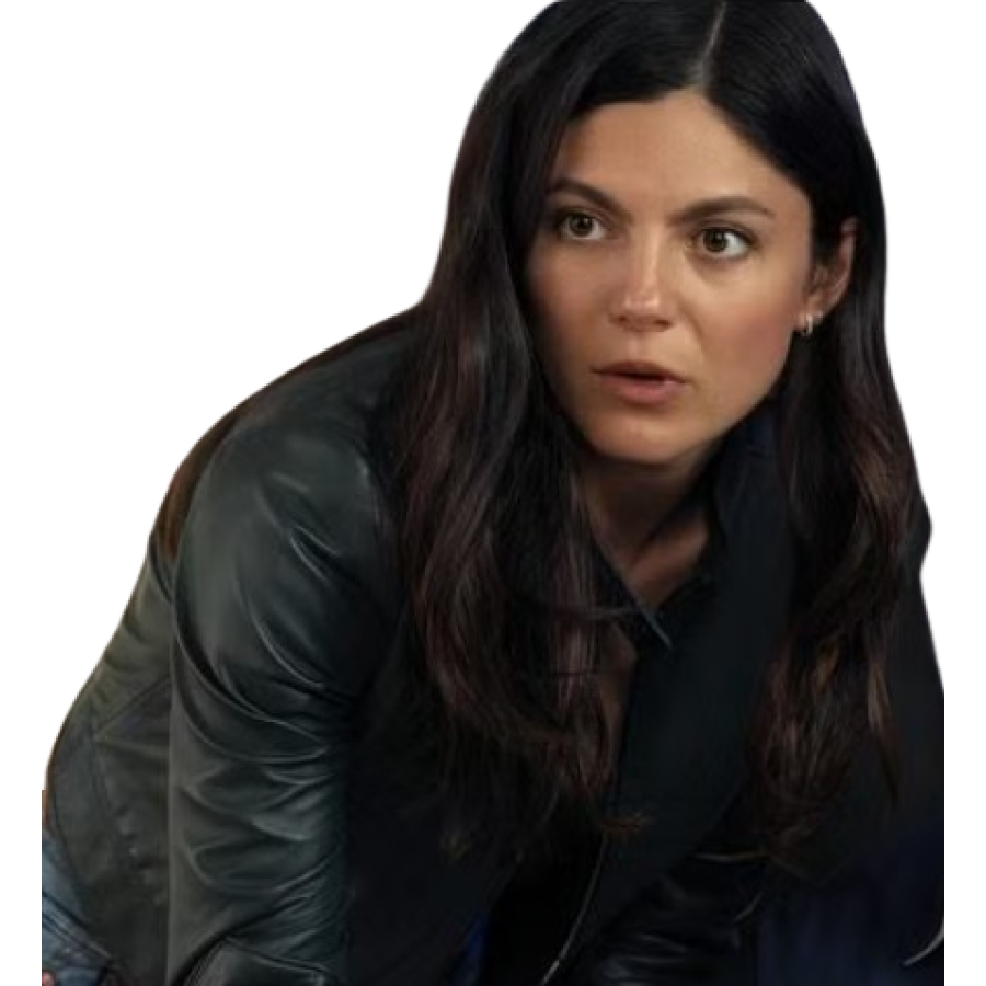 Monica Barbaro Fubar S02 Emma Black Leather Jacket