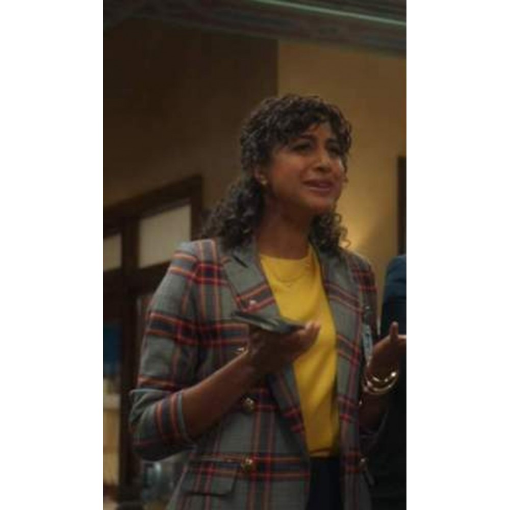 Mr Mayor Season1 Mikaela Shaw Plaid Double Breasted Blazer