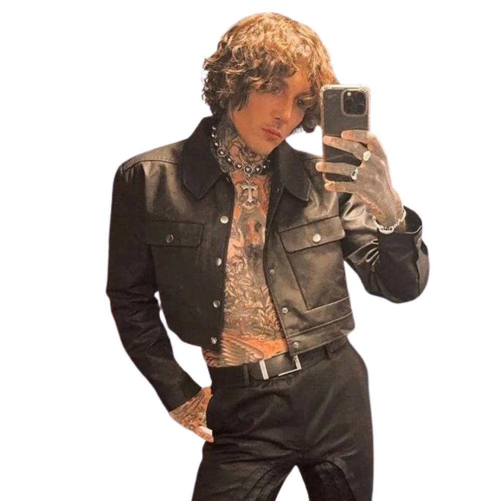 Oli Sykes Brit Awards Black Leather Jacket