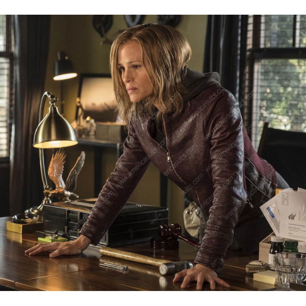 Peppermint Jennifer Garner Leather Jacket | americasuits.com