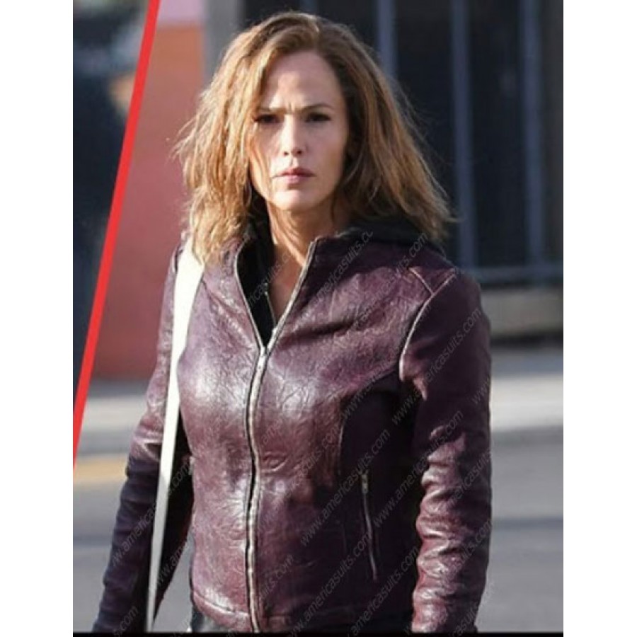 Peppermint Jennifer Garner Leather Jacket | americasuits.com