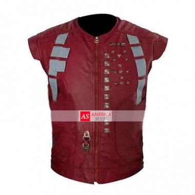 Starlord Guardians of the Galaxy Chris Red Leather Jacket