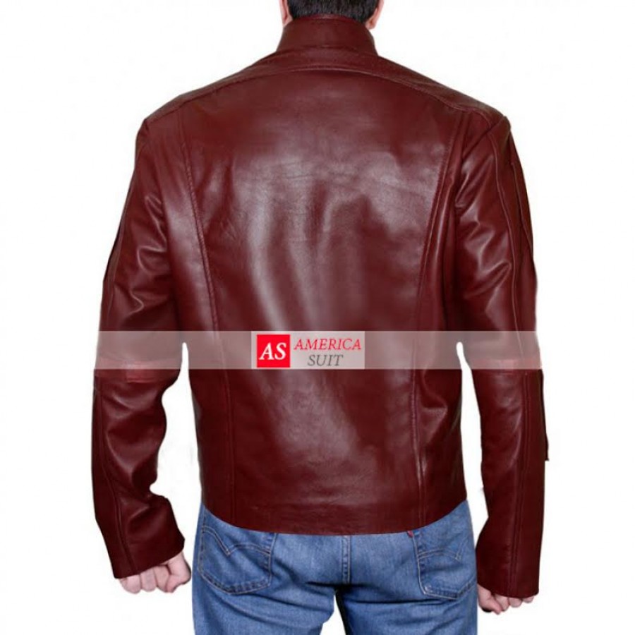 Starlord Guardians of the Galaxy Chris Red Leather Jacket
