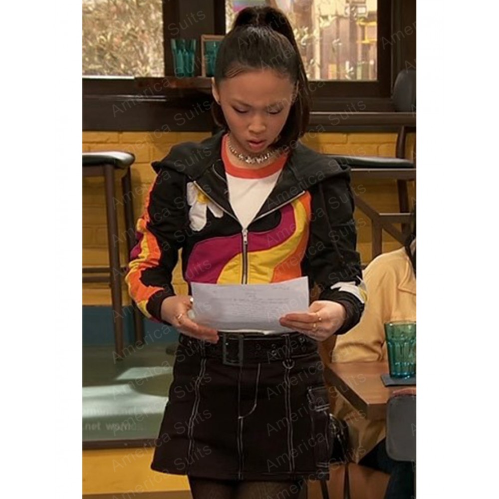 Raven’s Home S06 Emmy Liu Wang Floral Cropped Hoodie