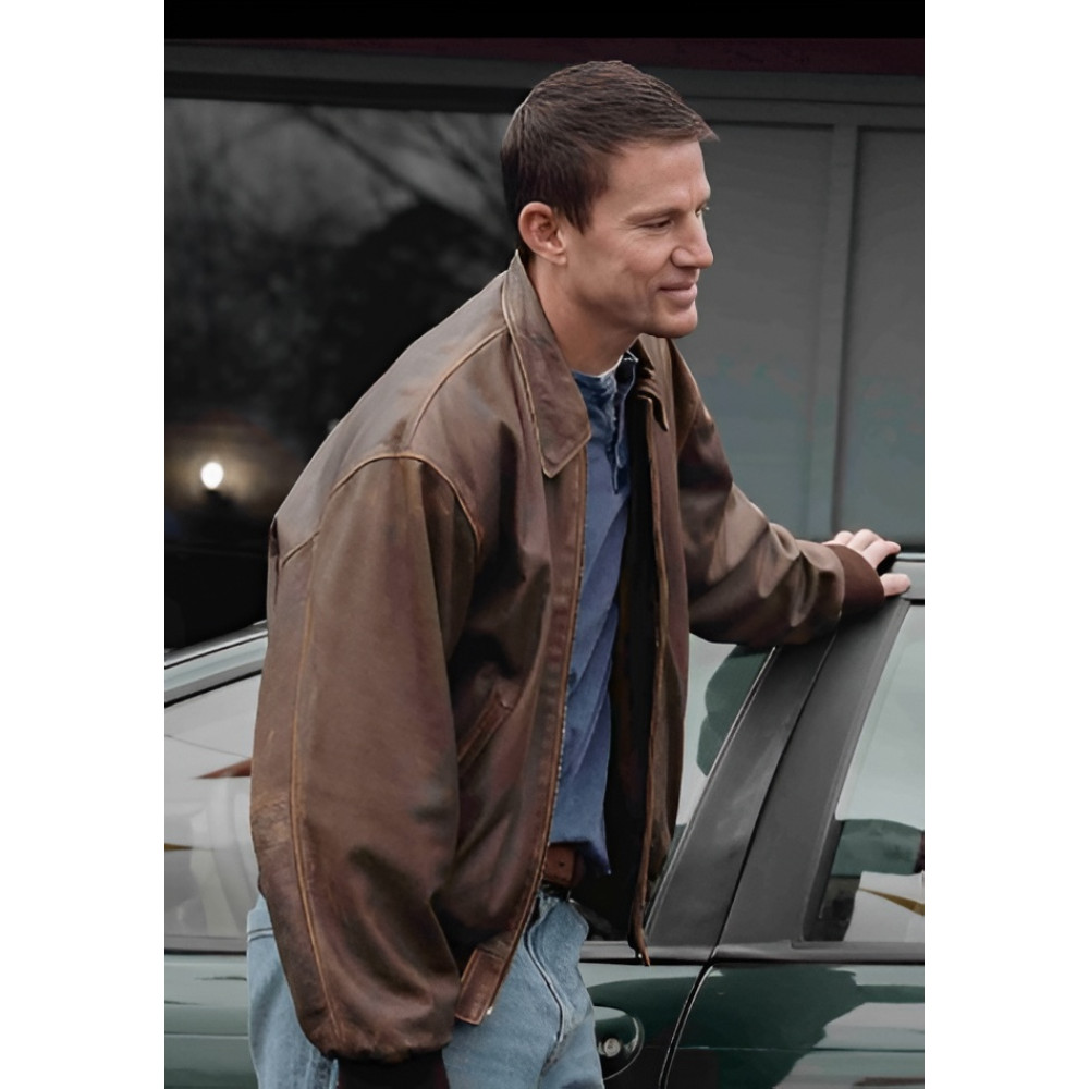Roofman Channing Tatum Brown Distressed Leather Jacket