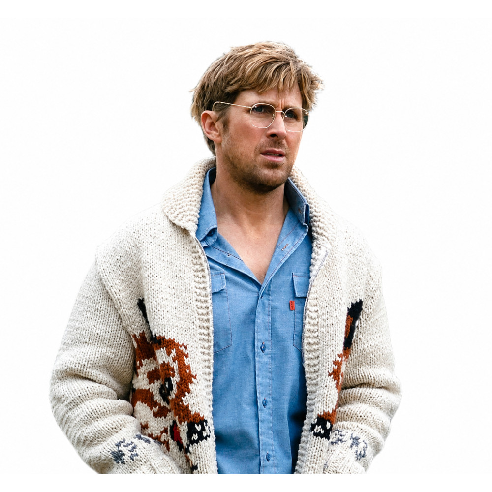 Ryan Gosling Project Hail Mary Wolf Cardigan Sweater | America Suits