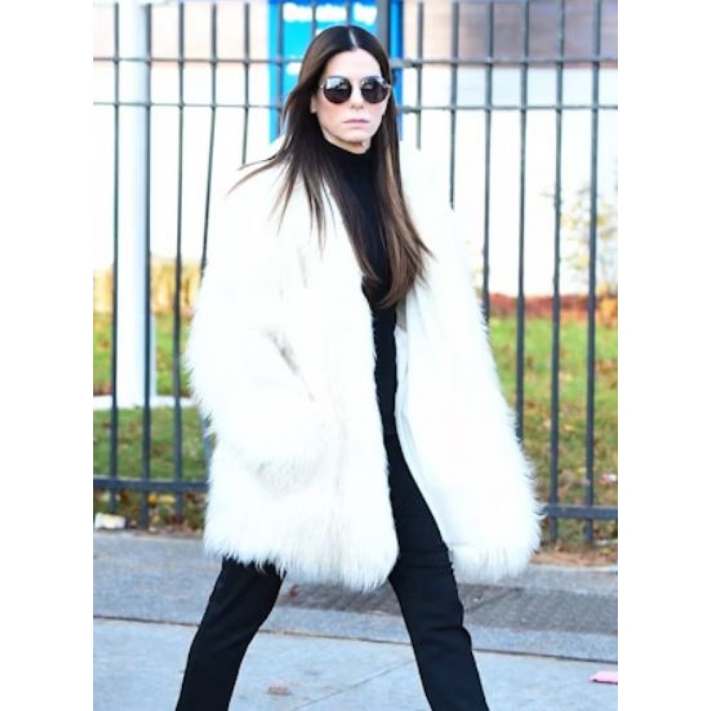 Sandra Bullock Faux Fur Coat | AmericaSuits