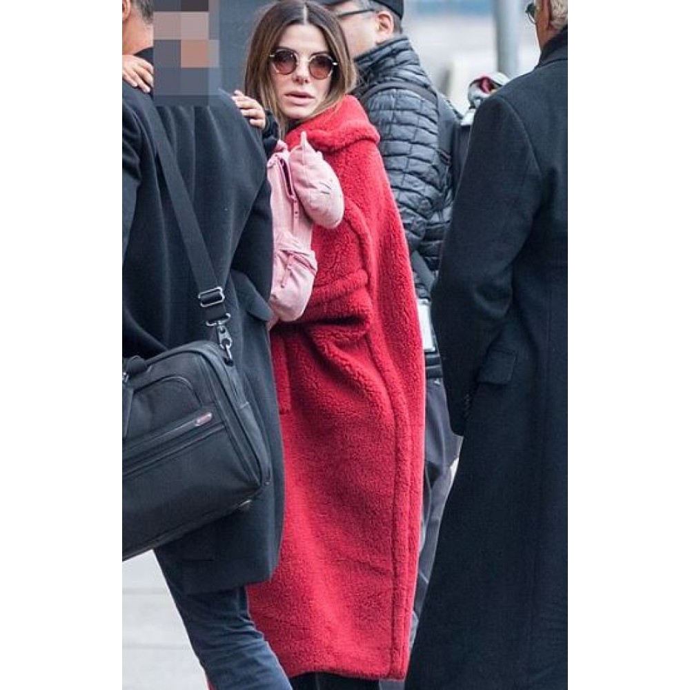 Sandra Bullock Teddy Fur Coat | AmericaSuits