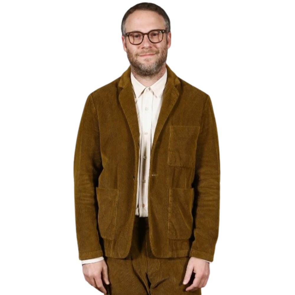 Seth Rogen Brown Corduroy Coat | Seth Rogen Outfit | America Suits