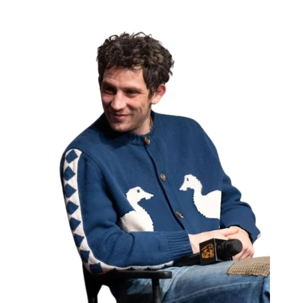 Swan Cardigan Josh O Connor Navy Blue Sweater