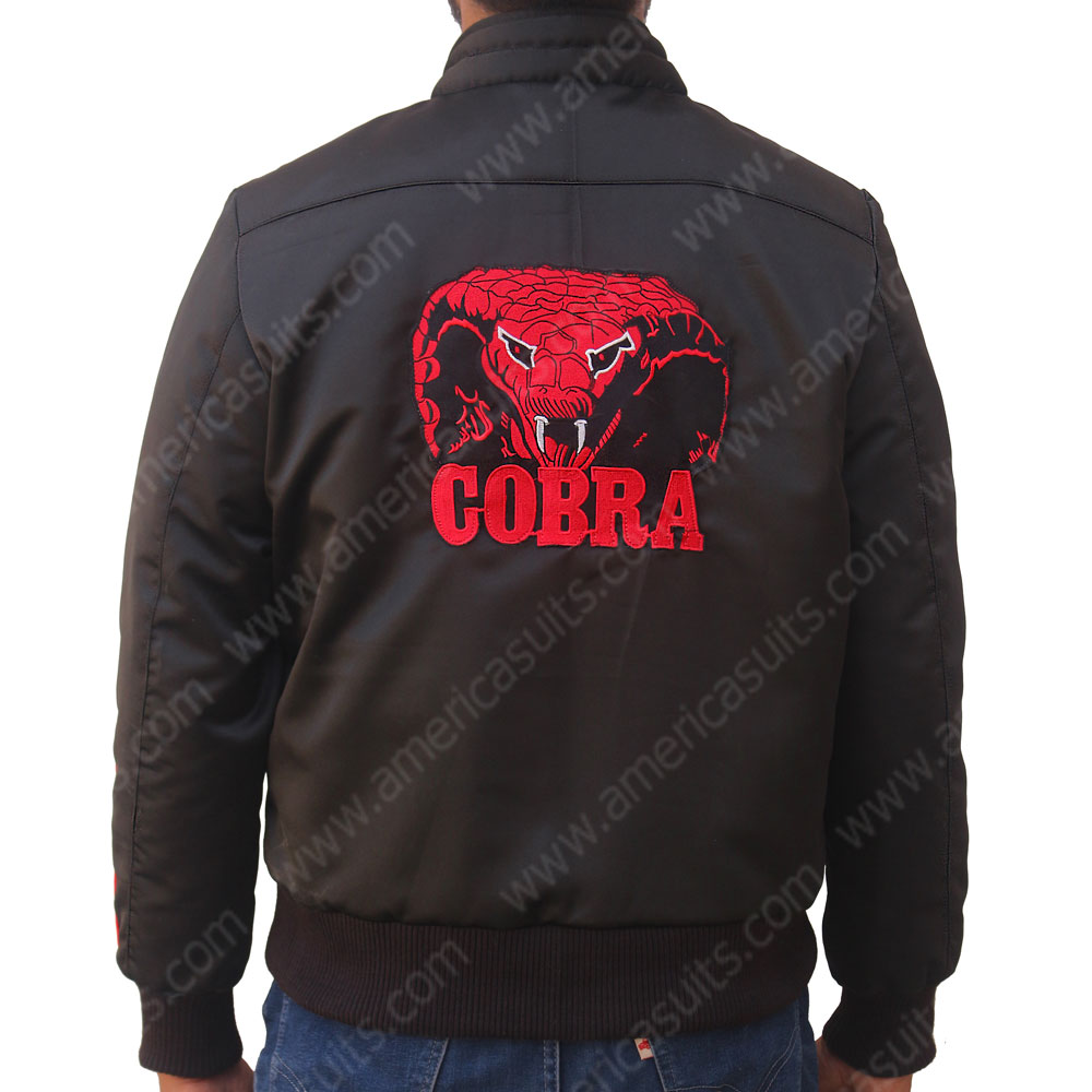 Sylvester Stallone Black Cobra Bomber Jacket | americasuits.com