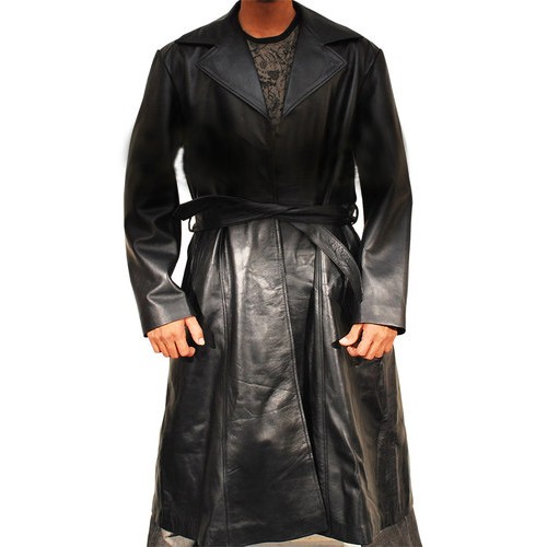 Wesly Snipes Blade Triinity Long Leather Coat