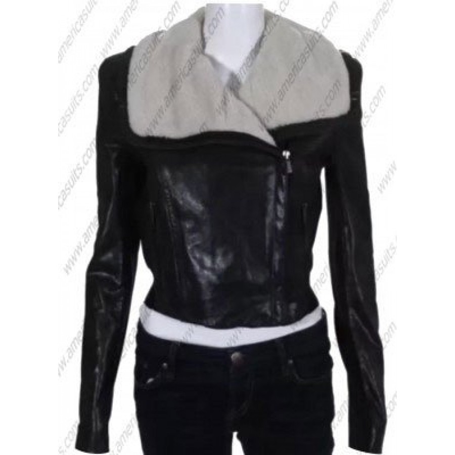 Women Black Fitted Leather Jacket | americasuits.com