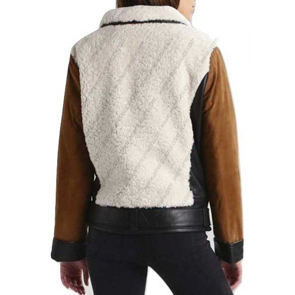 Women's Suede Shearling Jacket | America Suits