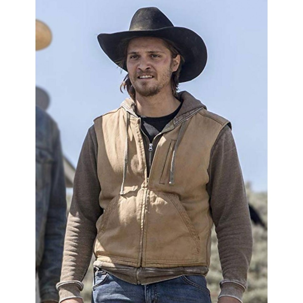 Kayce Dutton Yellowstone Brown Vest | Luke Grimes Cotton Vest – America ...