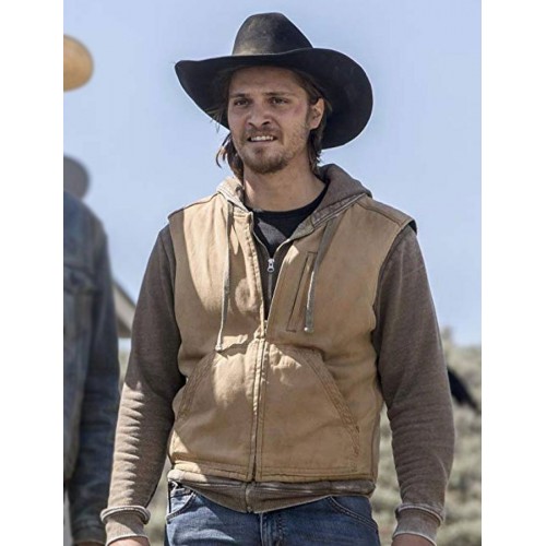 Kayce Dutton Yellowstone Brown Vest | Luke Grimes Cotton Vest – America ...