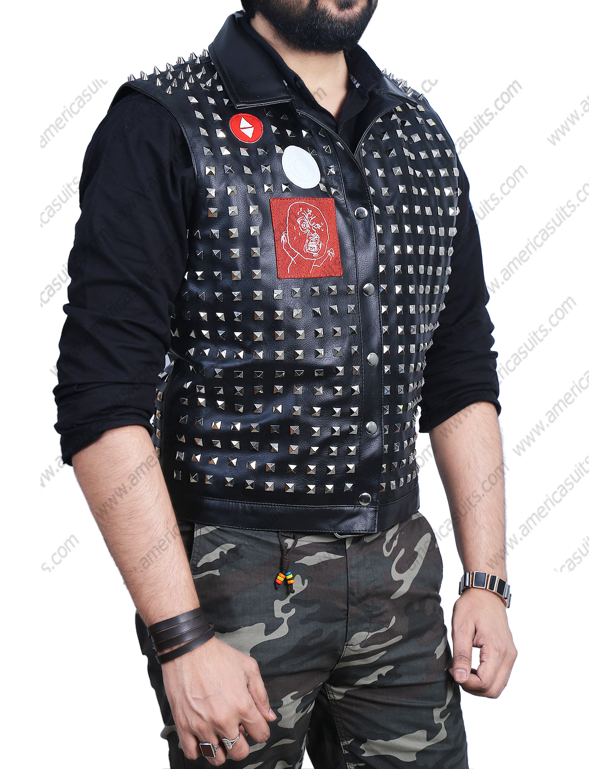 Watch Dog 2 Leather jacket For Men | americasuits.com